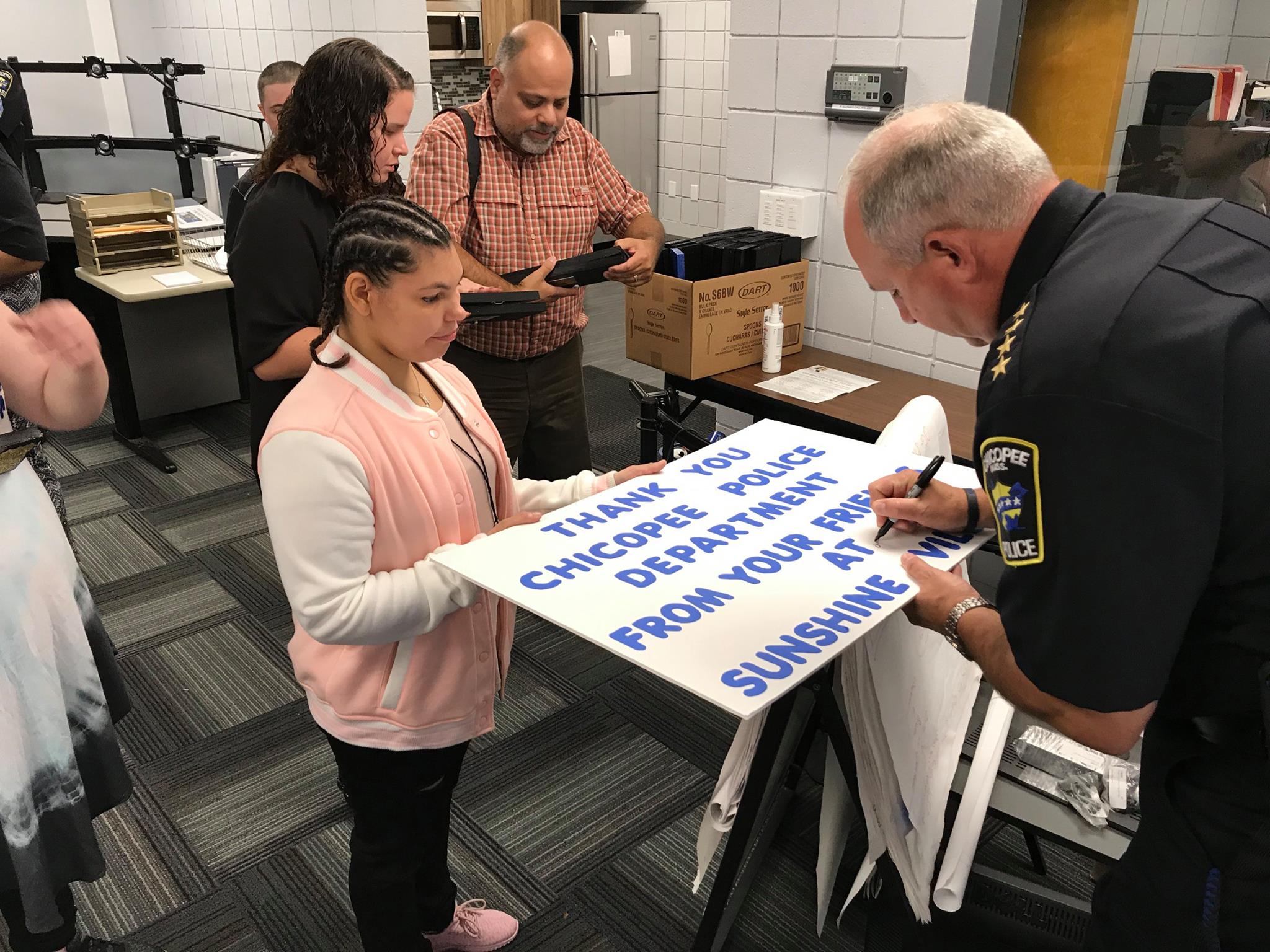 Special Signs Delivered to Chicopee Police